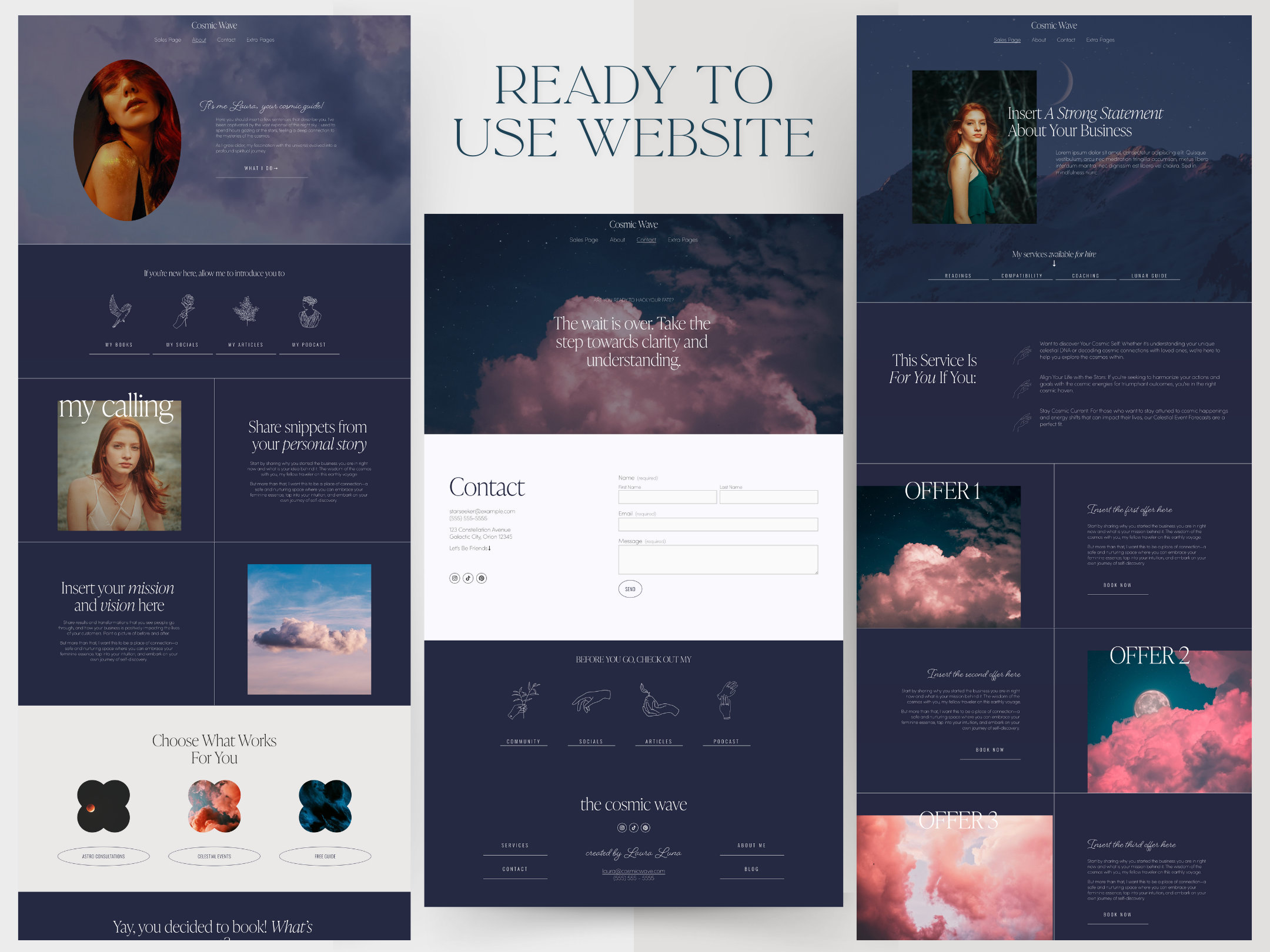 Astrology Website, Astrology Template, Mystic Website, Squarespace ...