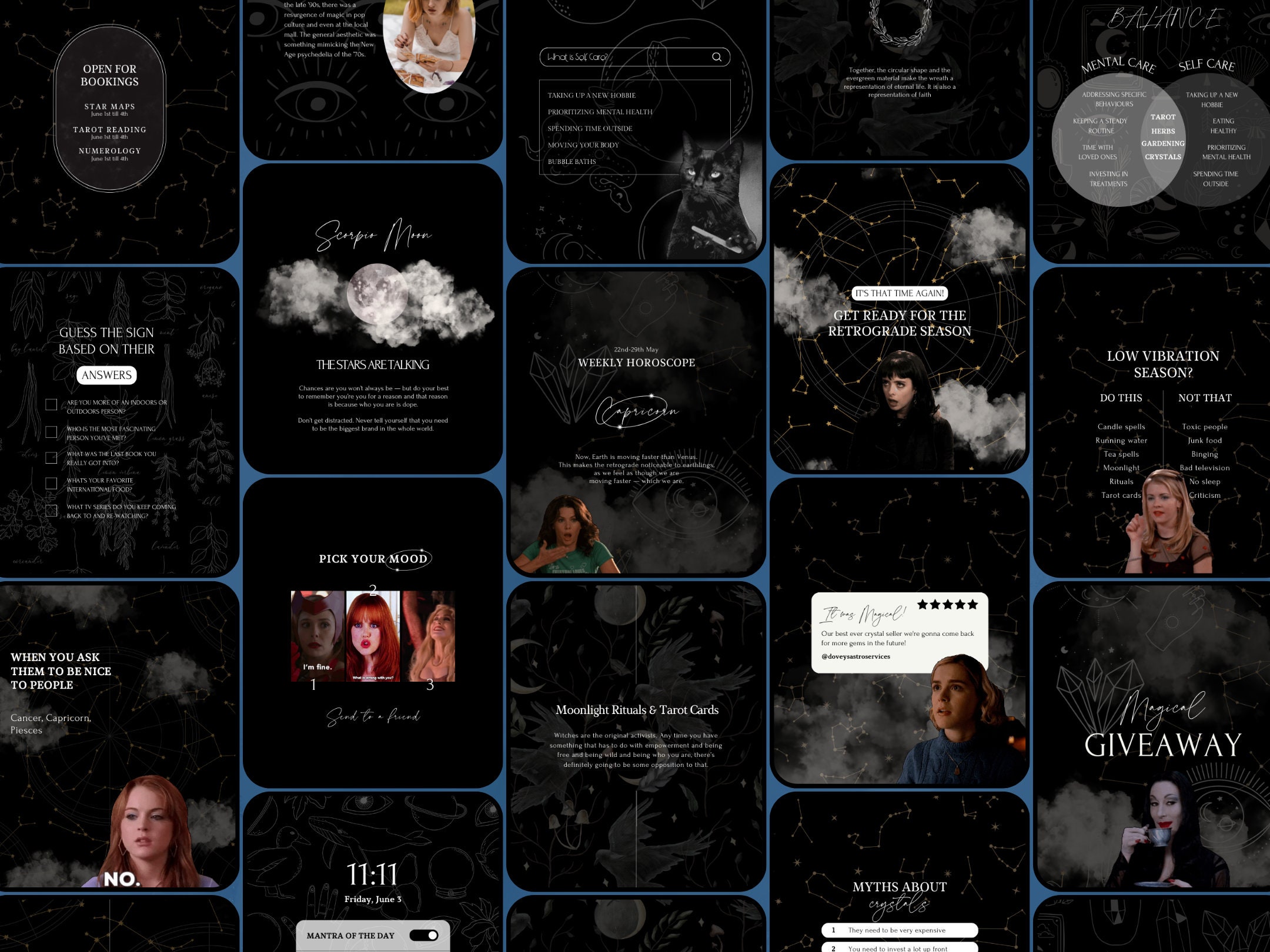 Mystic Instagram, Astrology Template, Spiritual Template, Spiritual ...