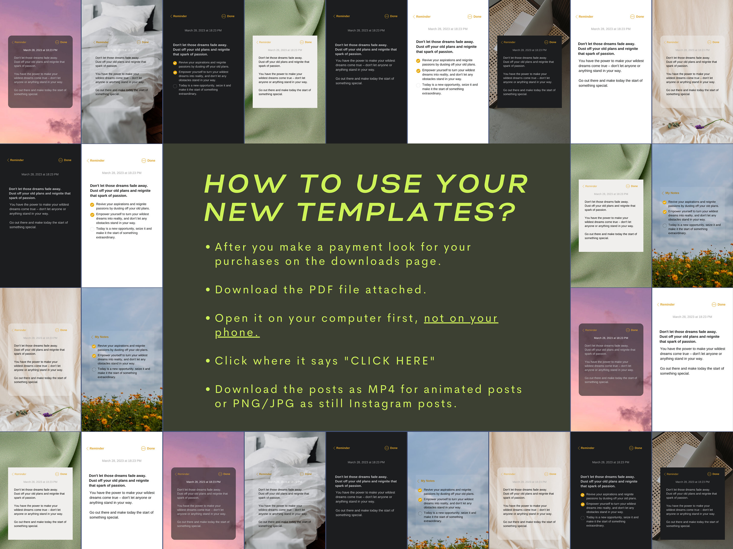 IPhone Notes App Canva Template, iPhone Notes App Instagram Quote Posts ...