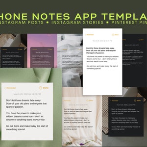 IPhone Notes App Canva Template, iPhone Notes App Instagram Quote Posts ...