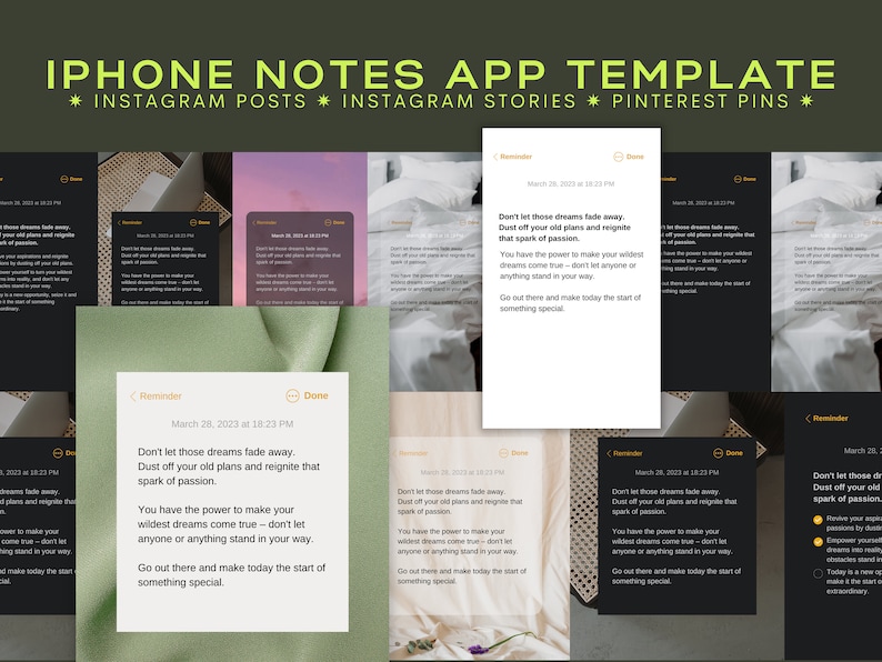 IPhone Notes App Canva Template, iPhone Notes App Instagram Quote Posts ...