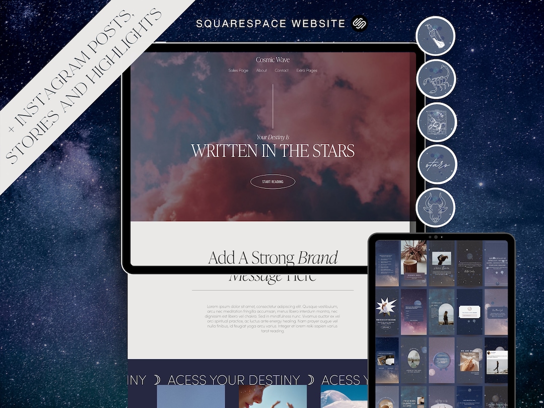 Astrology Website, Astrology Template, Mystic Website, Squarespace ...