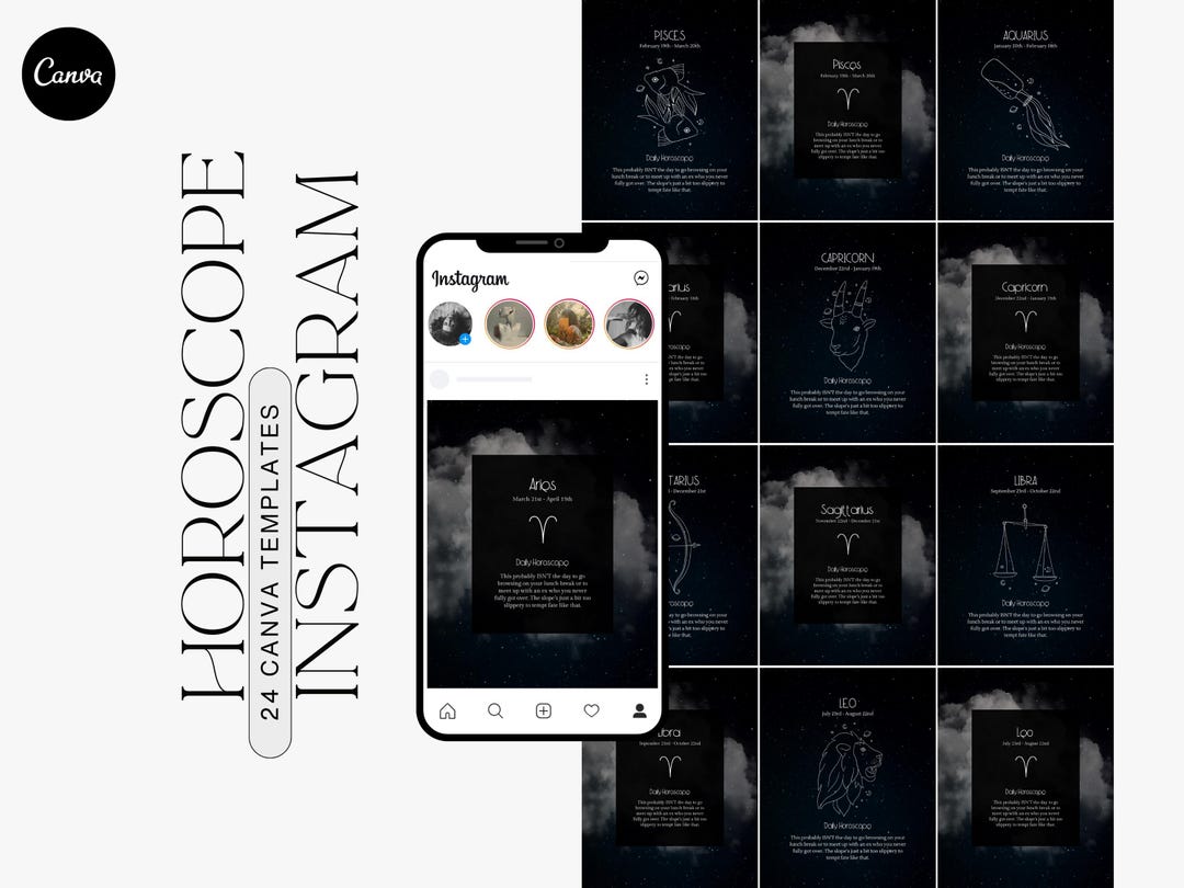 Zodiac Instagram, Horoscope Templates: Astrology Template, Zodiac ...