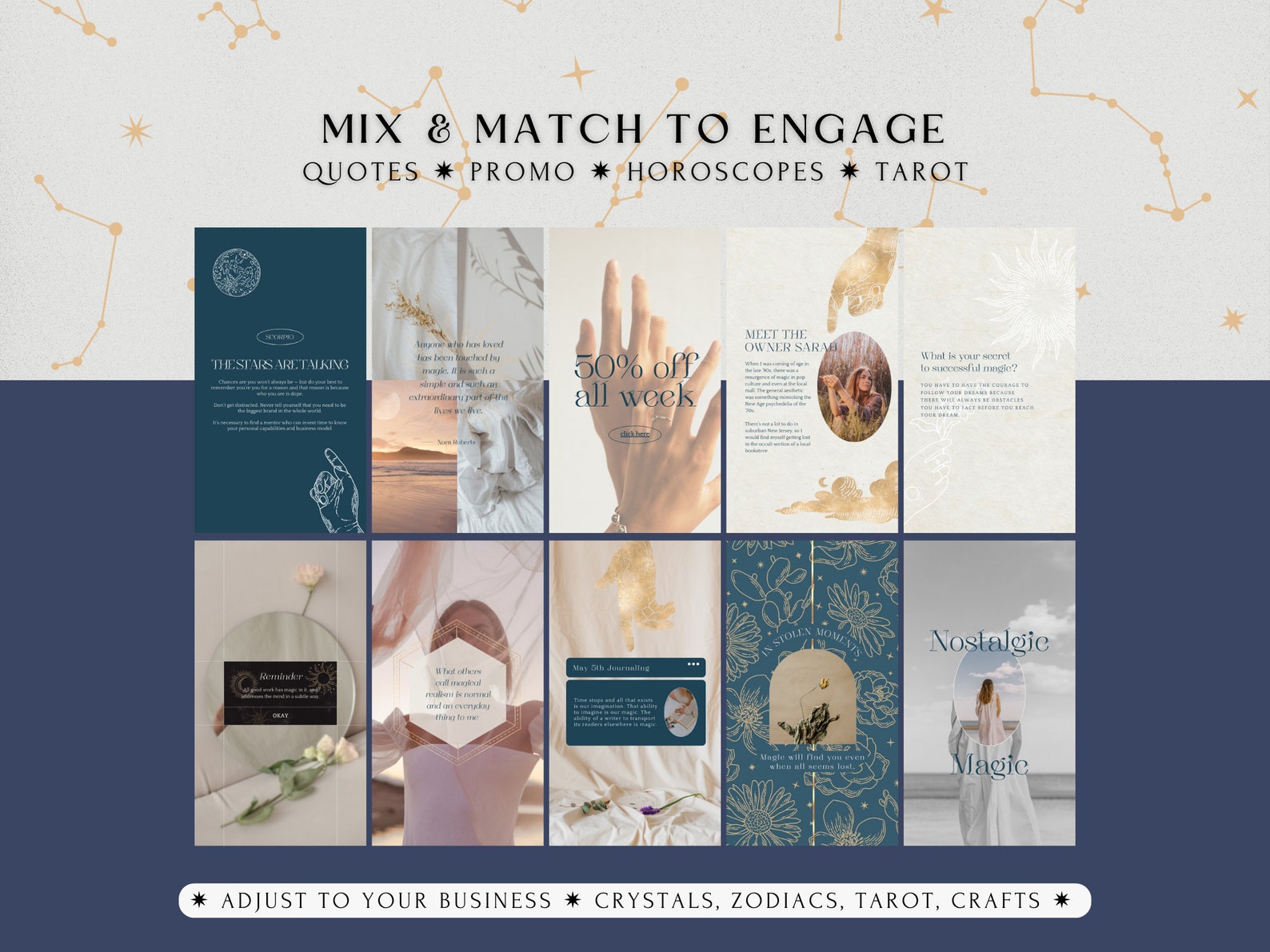 Spiritual Instagram Templates: Mystic Story & Post Designs (canva) - Etsy