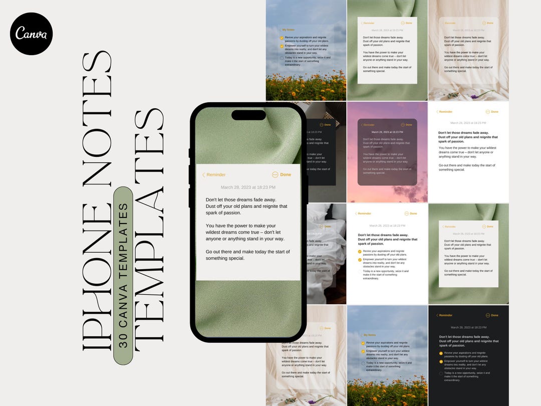 IPhone Notes App Canva Template, iPhone Notes App Instagram Quote Posts ...