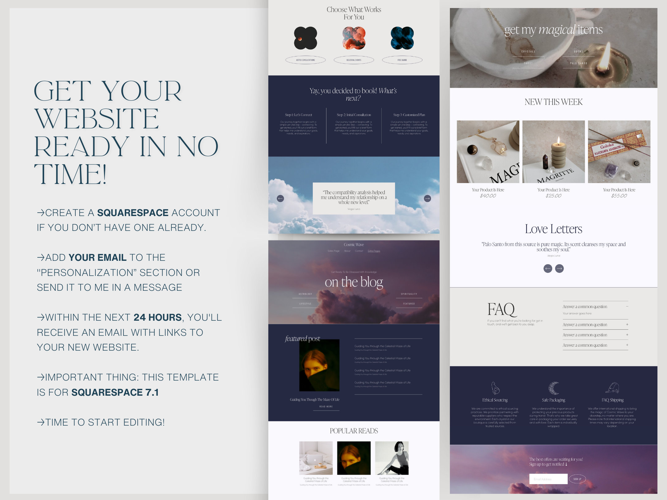 Astrology Website, Astrology Template, Mystic Website, Squarespace ...