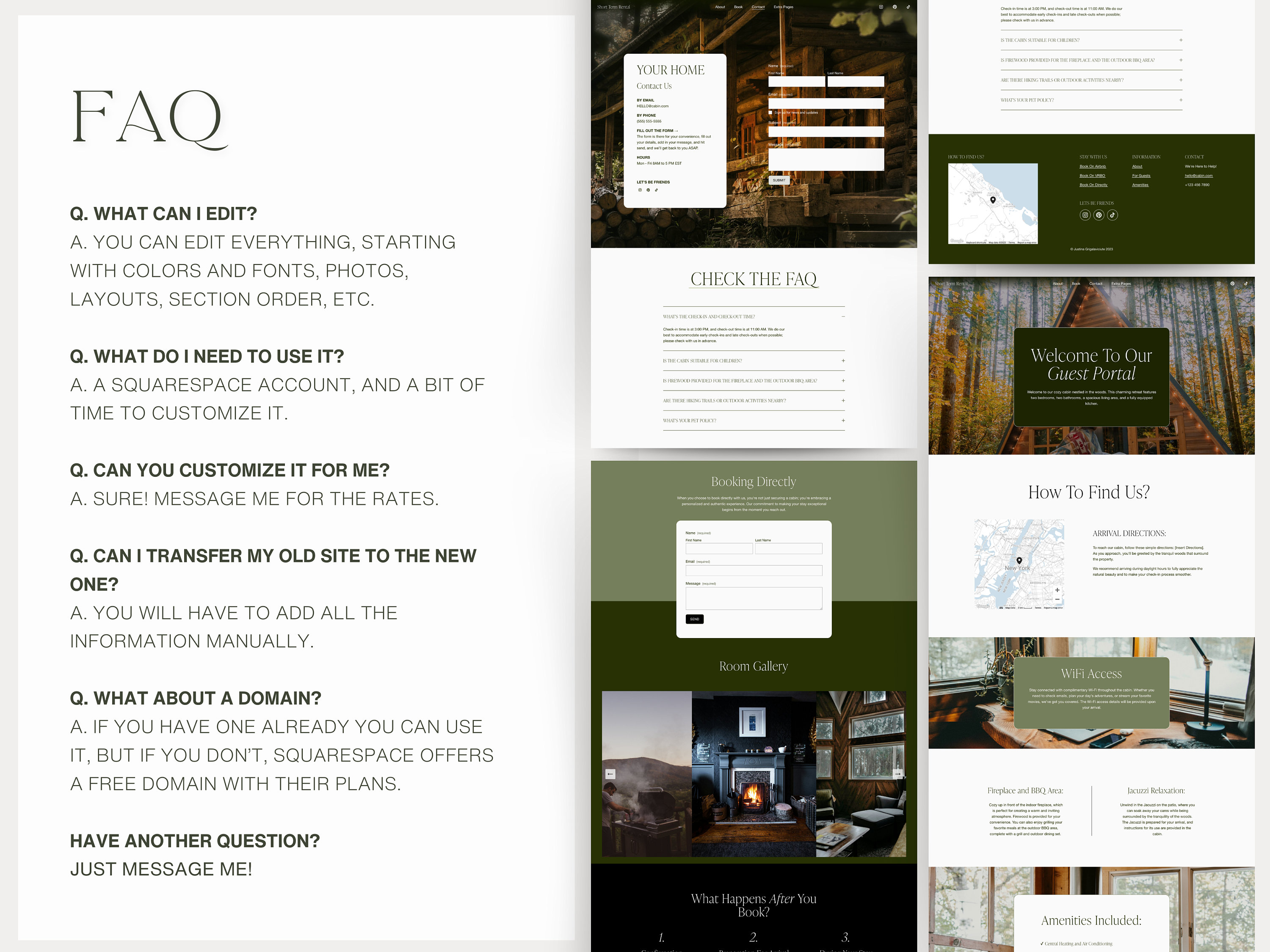 Airbnb Website, Squarespace Website, Short Term Rental Website, VRBO ...