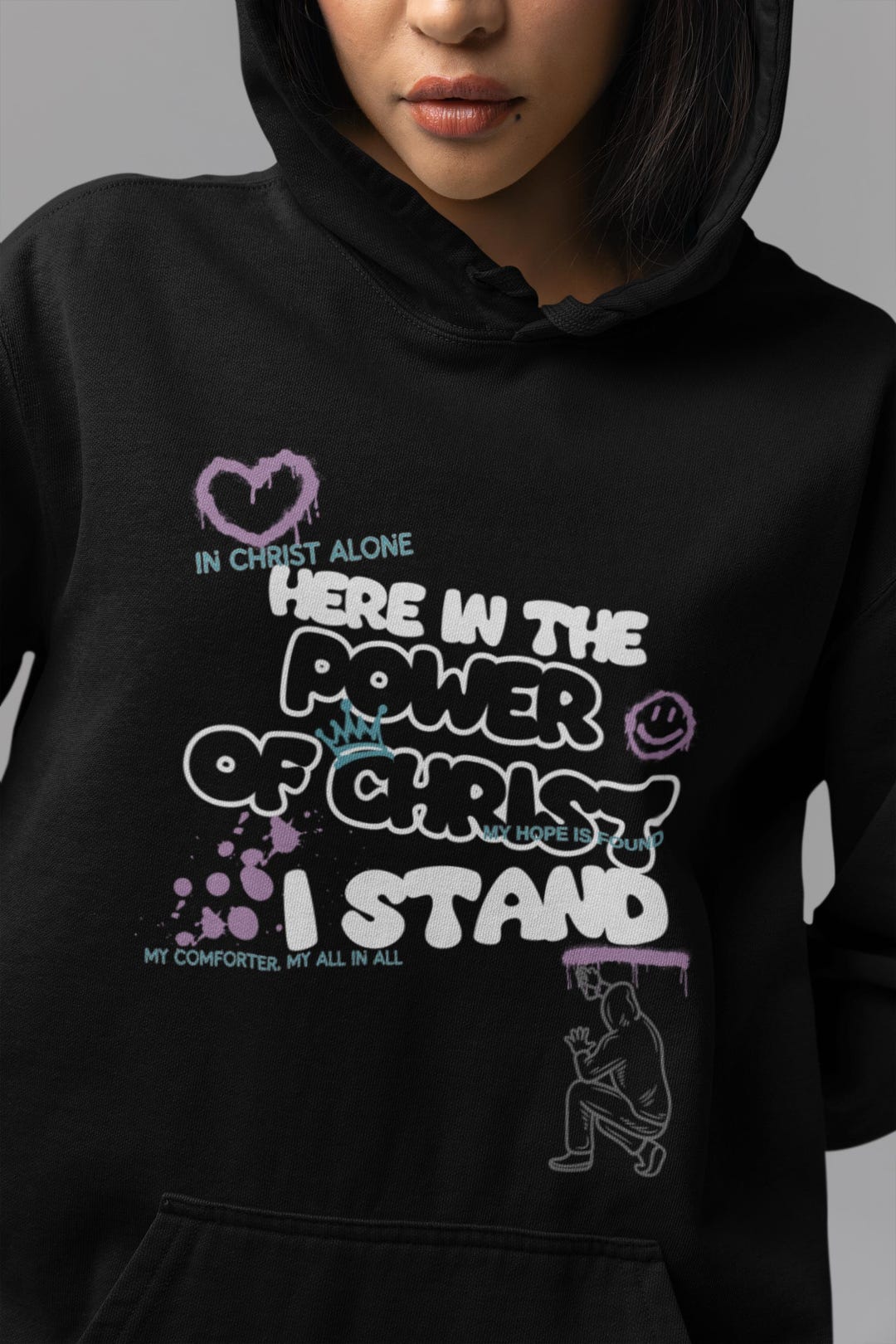 Christian Hoodie – in Christ Alone “here in the Power of Christ I Stand ...