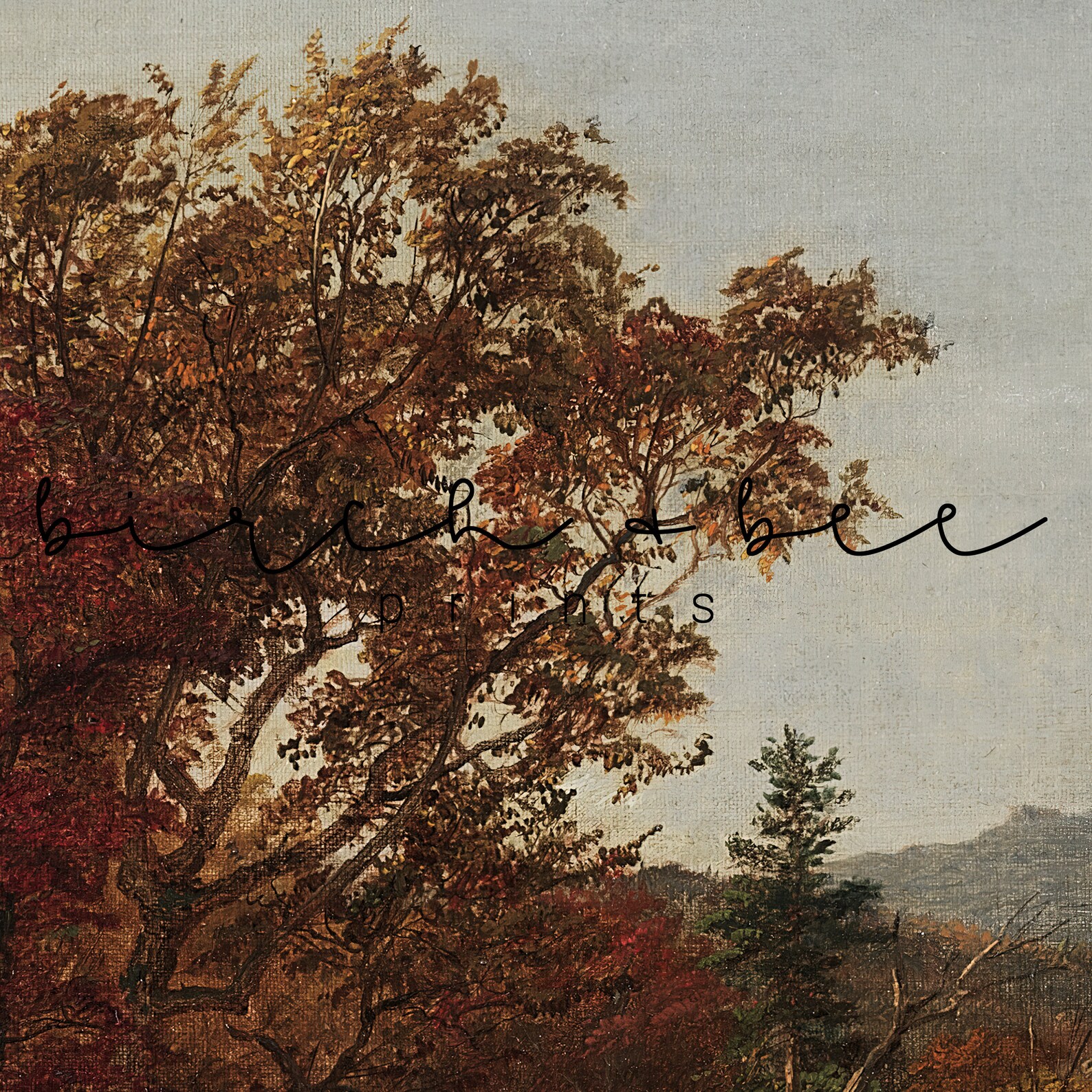 Vintage Moody Fall Landscape Painting Autumn Trees Art - Etsy