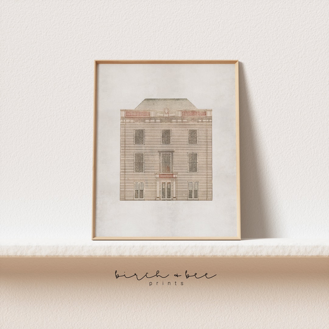 Vintage Architectural Print | European Building Wall Art | Antique ...