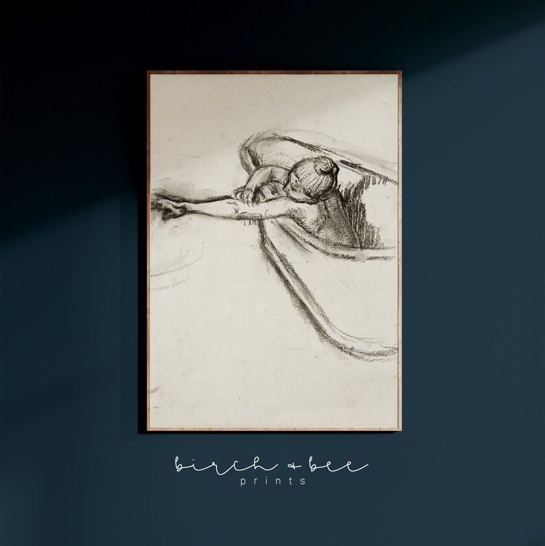 Bathing Woman Drawing Bathroom Decor Vintage Sketch Art - Etsy