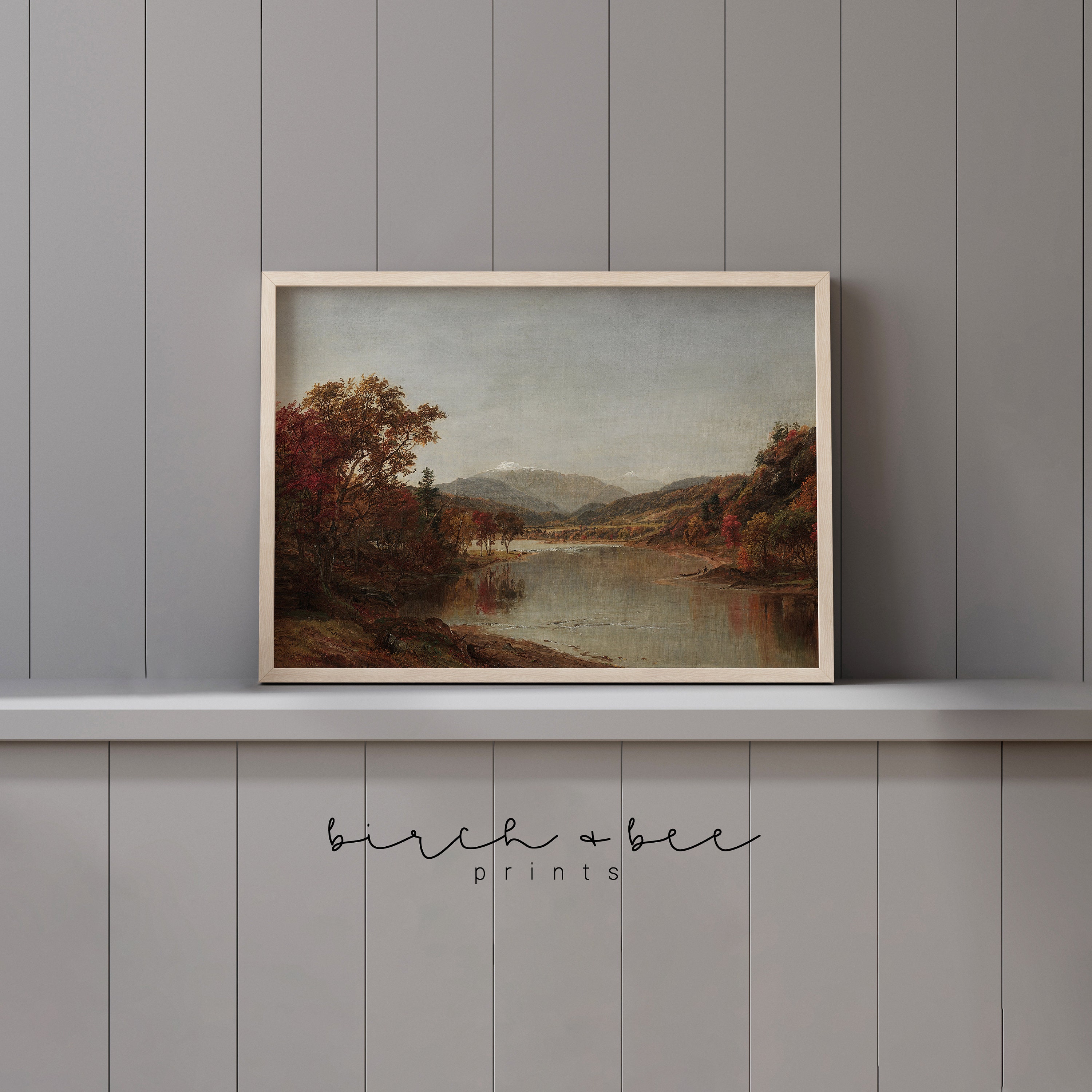 Vintage Moody Fall Landscape Painting Autumn Trees Art - Etsy