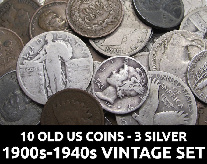 10 Old US Coins Collection Silver Quarter & Dimes, Old Nickels ...