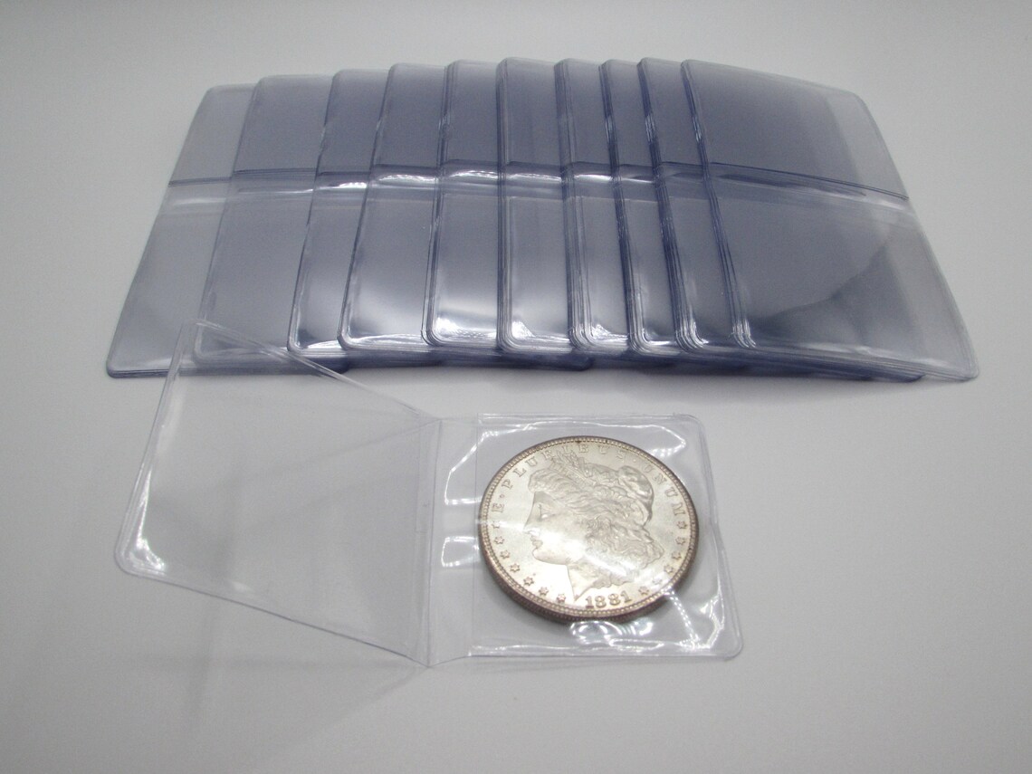 Plastic Double Pocket Coin Flips - 2x2" Safe for Storage - No PVC ...