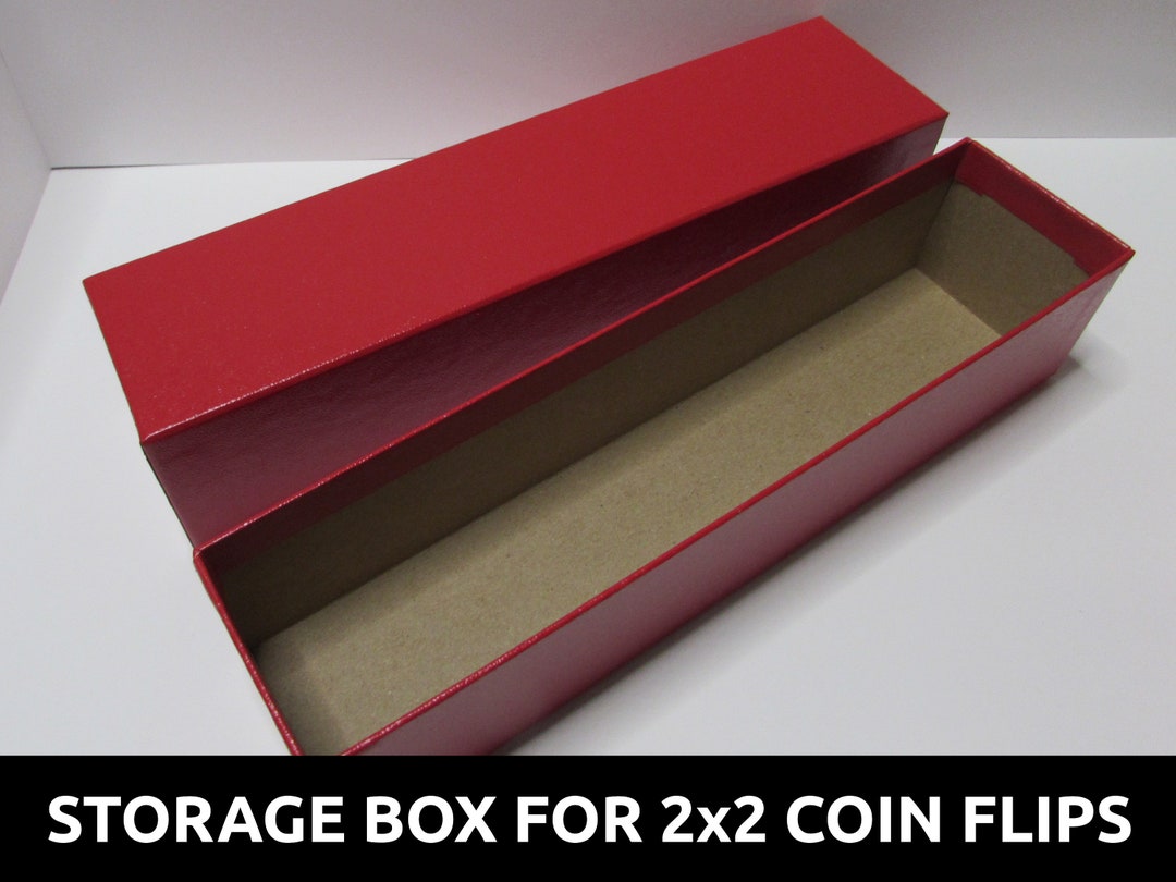 Storage Box for 2x2" Coin Flips - Pack of 1/3/5 - Red Cardboard ...