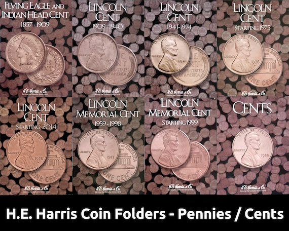 H.E. Harris Coin Folders for US Pennies / Cents Indian - Etsy