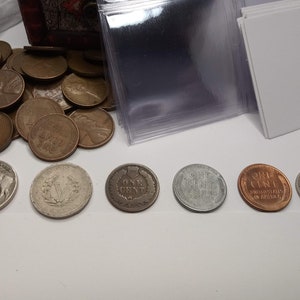 Coin Collecting Starter Kit - 35 Old Coins / 1800s Penny + Silver Dime ...