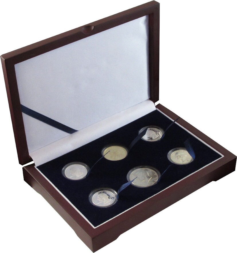 Wood Presentation Box With Solid Top for Multi Coin Display | Etsy