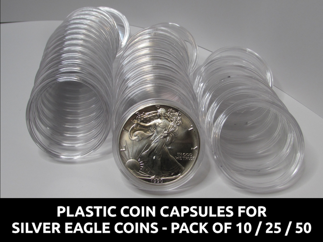 Plastic Coin Capsules for American Silver Eagle - 41mm Holders for ...