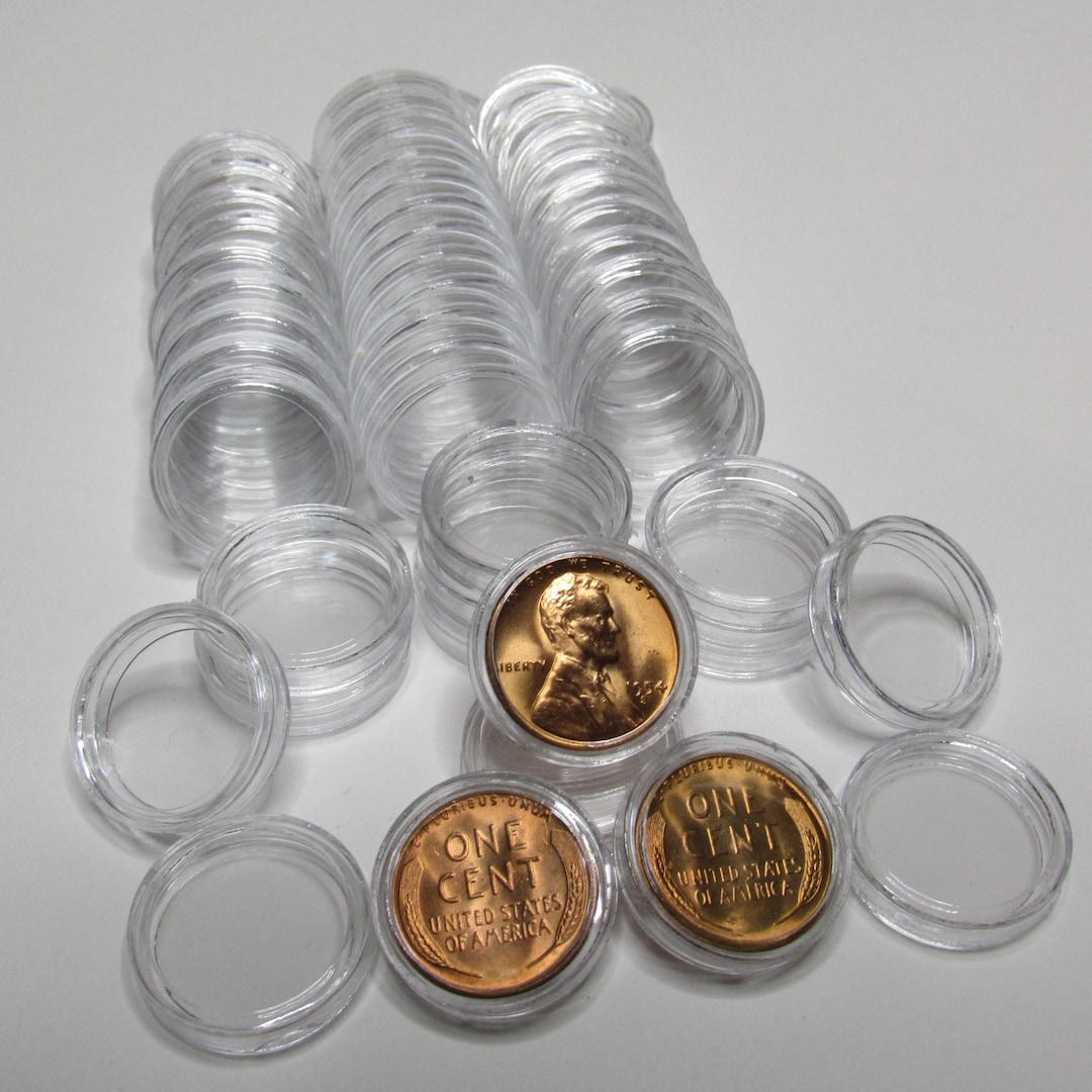 Penny Size Plastic Capsules - Coin Storage - 19mm / Cent Diameter ...