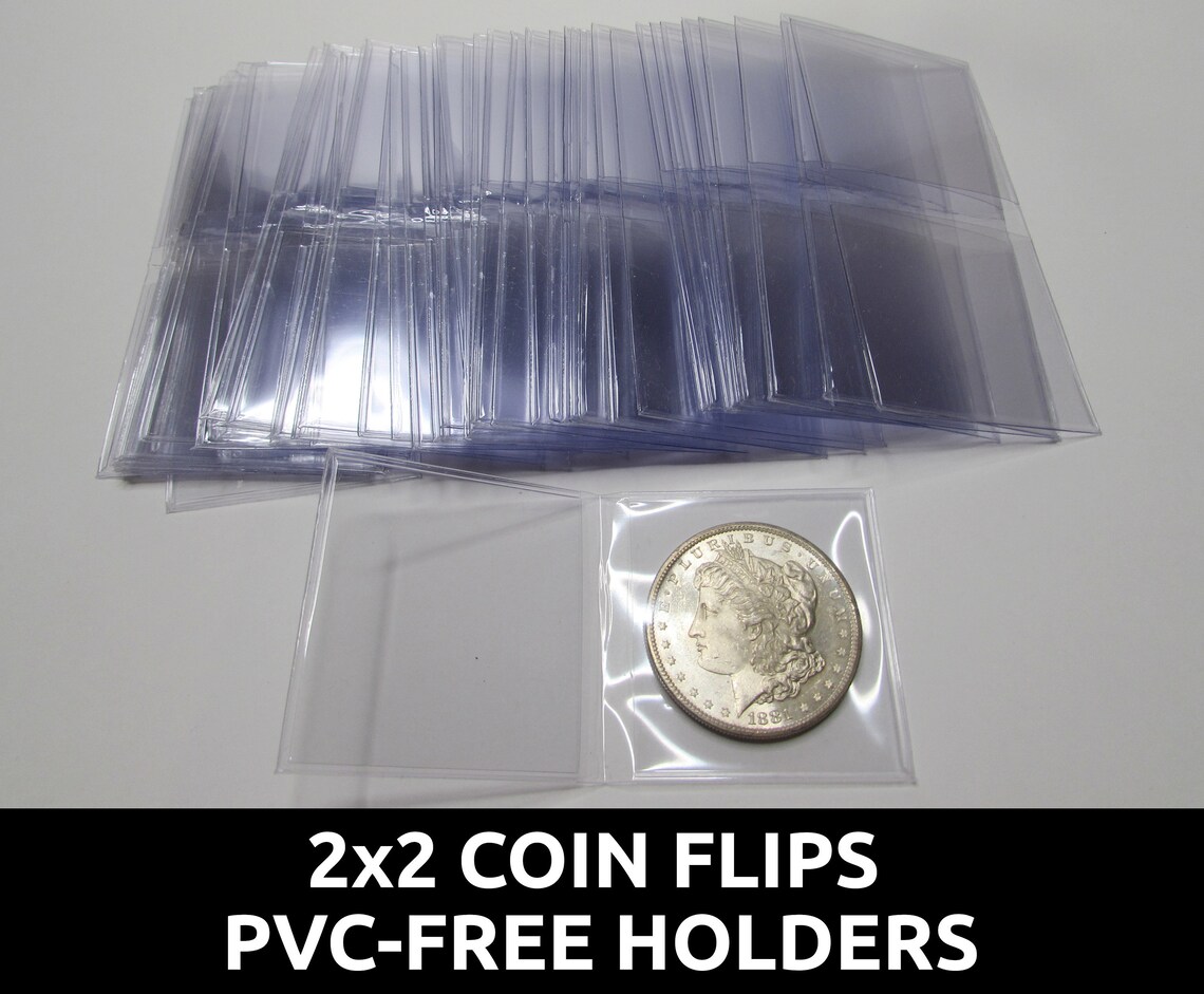 Plastic double pocket coin flips 2x2 safe for storage | Etsy