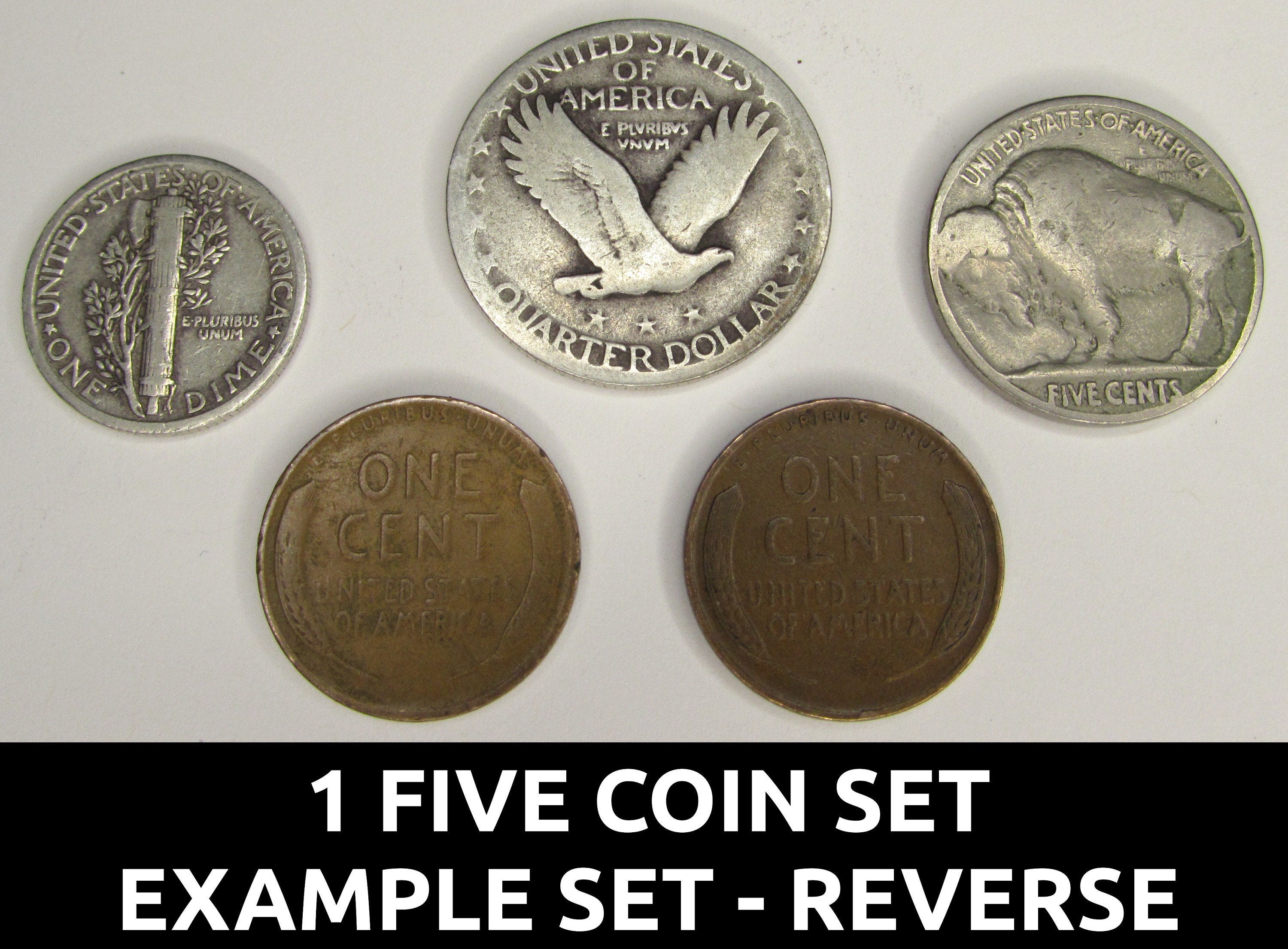 Great Depression Era 5 Coin Set - Old US Coins From 1929 and 1930s With ...