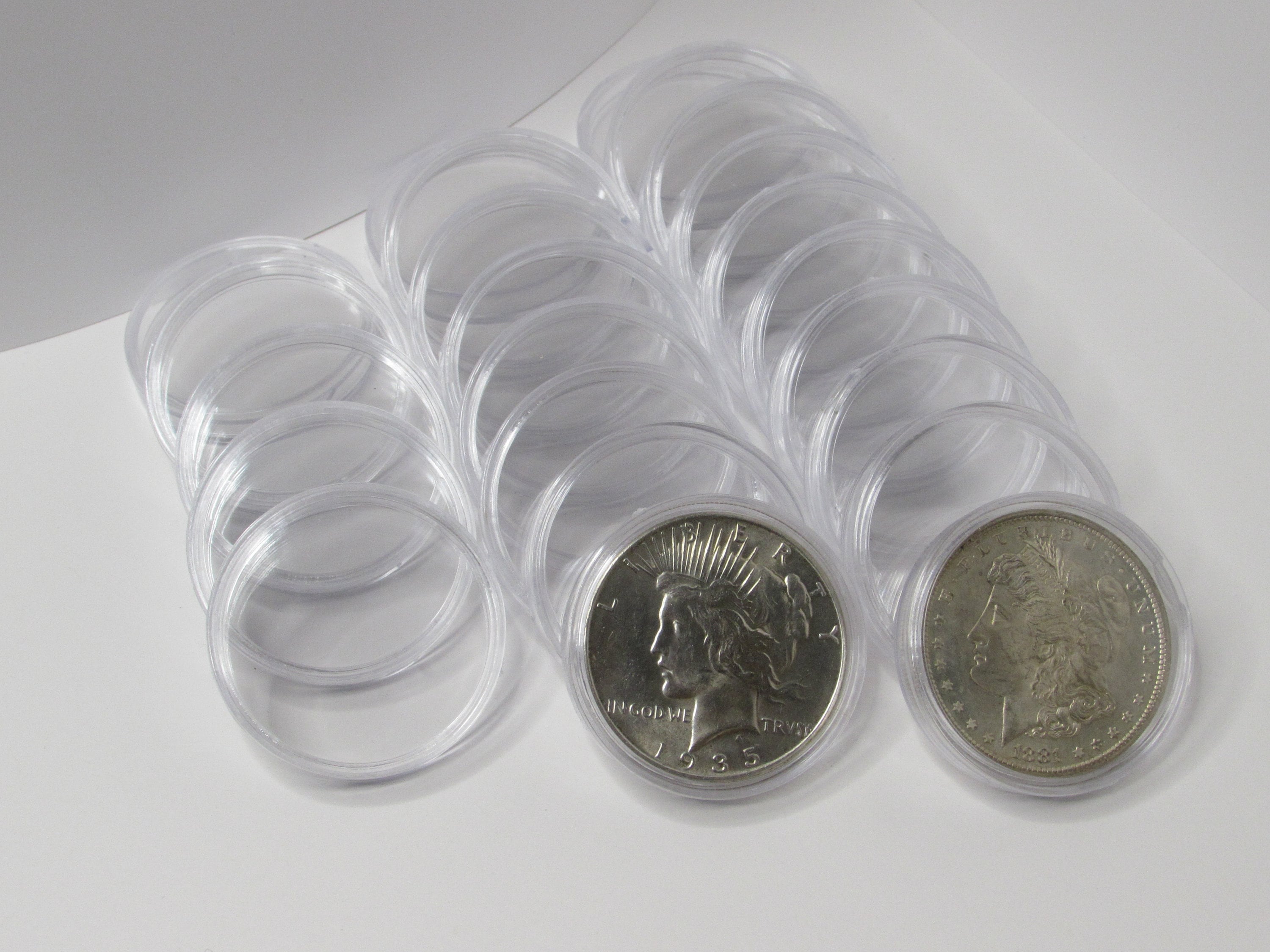 Silver Dollar Sized Plastic Coin Capsules - 38mm Holders for Coins ...