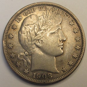 1908 D Barber Half Dollar Antique Higher Grade Early 20th Century ...