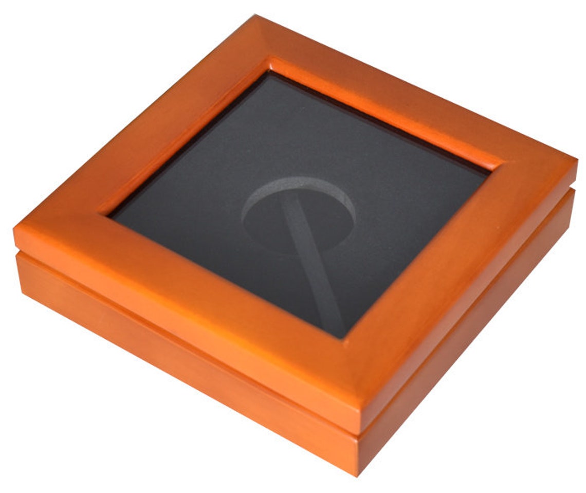 Wooden Display Box for Single Coin With Glass Top With | Etsy