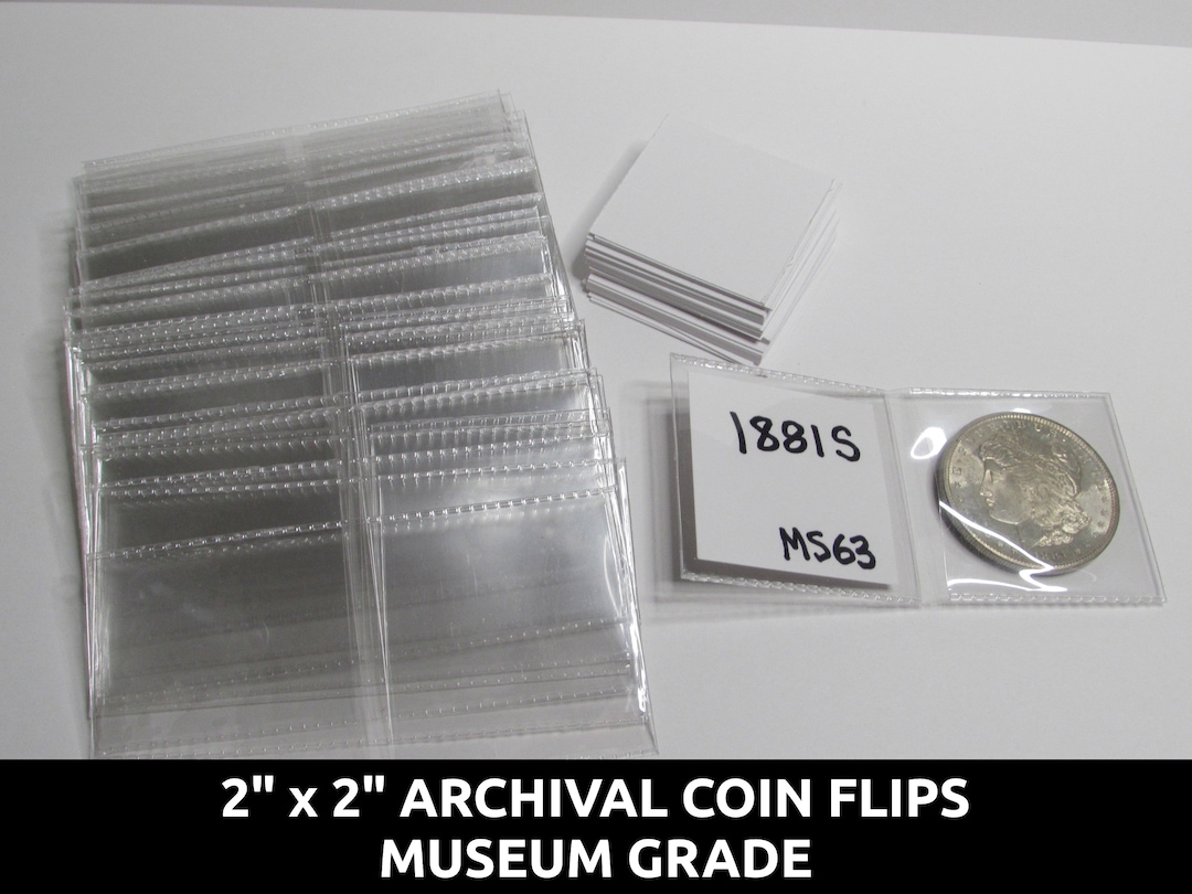 Archival 2" Mylar Plastic Coin Flips for Storage - Choose Quantity 25 ...