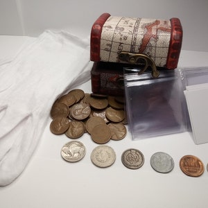 Coin Collecting Starter Kit - 35 Old Coins / 1800s Penny + Silver Dime ...