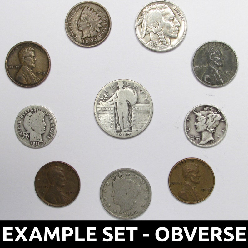 10 Old US Coins Collection - Silver Quarter & Dimes, Old Nickels ...