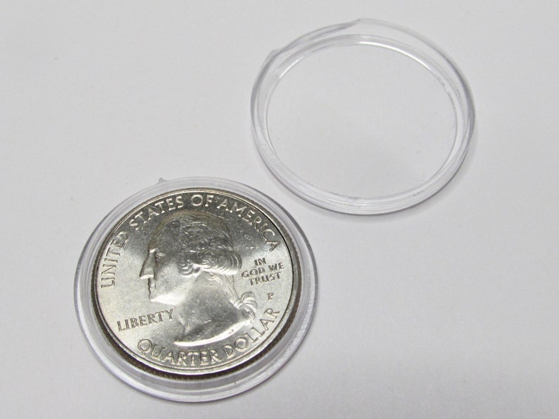 Quarter Sized Plastic Coin Capsules - 24.3mm Holders for Coins - Pack ...