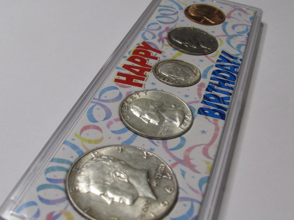 Birthday Coins Gift Set in Plastic Display Case Choose Date | Etsy