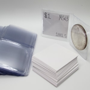 Plastic Double Pocket Coin Flips - 2x2" Safe for Storage - No PVC ...