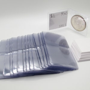 Plastic Double Pocket Coin Flips - 2x2" Safe for Storage - No PVC ...