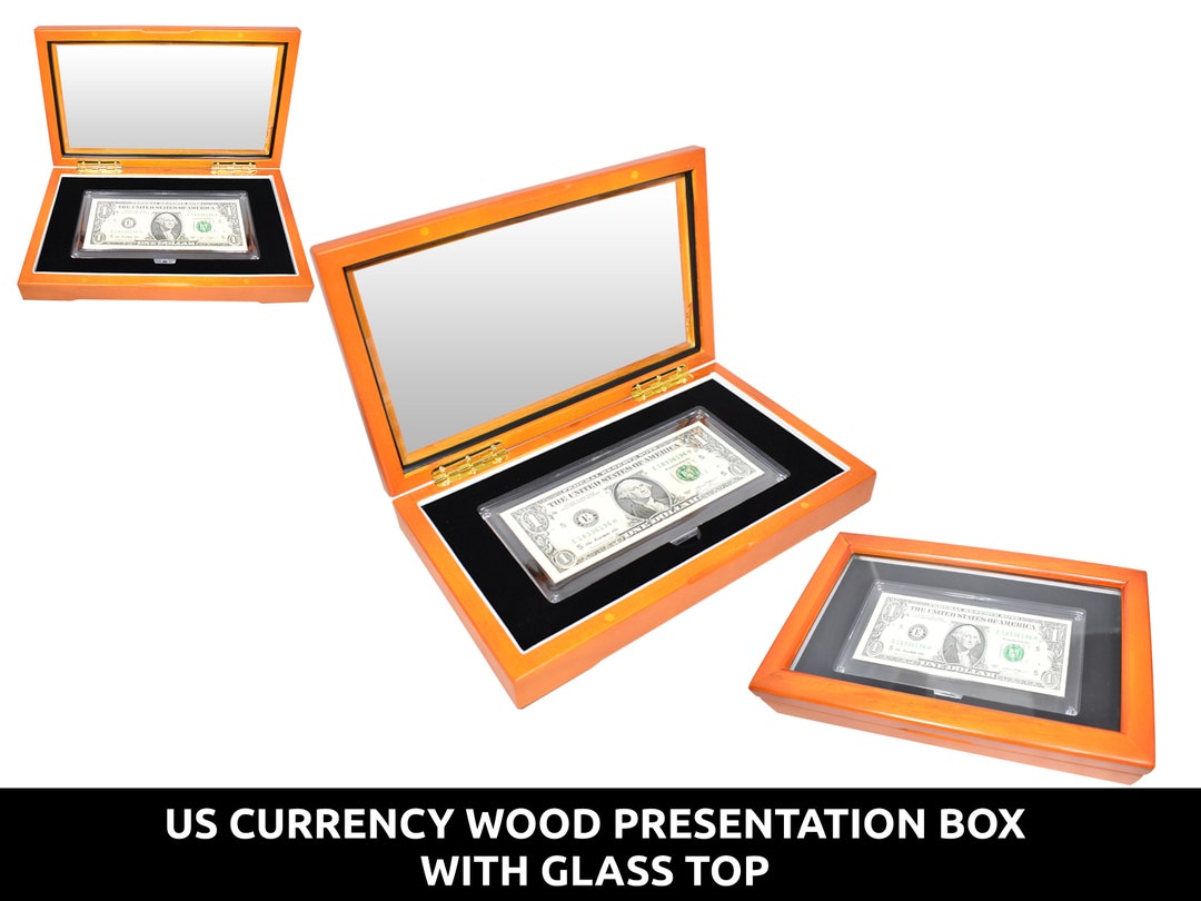 Wood Presentation Box for Currency - With Archival Slab for Protection ...