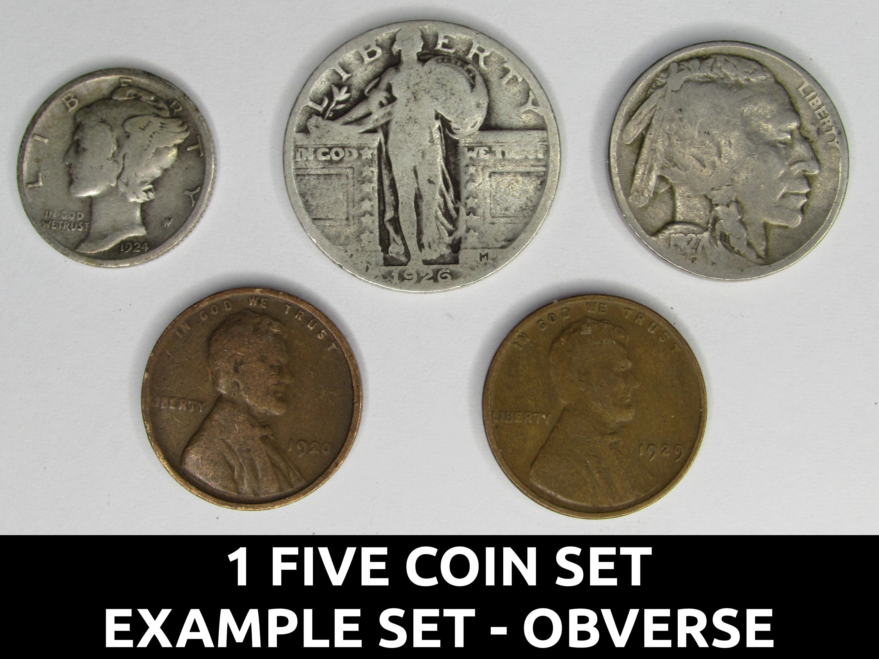 Roaring Twenties 5 Coin Set - Old US Coins From the 1920s With Silver ...