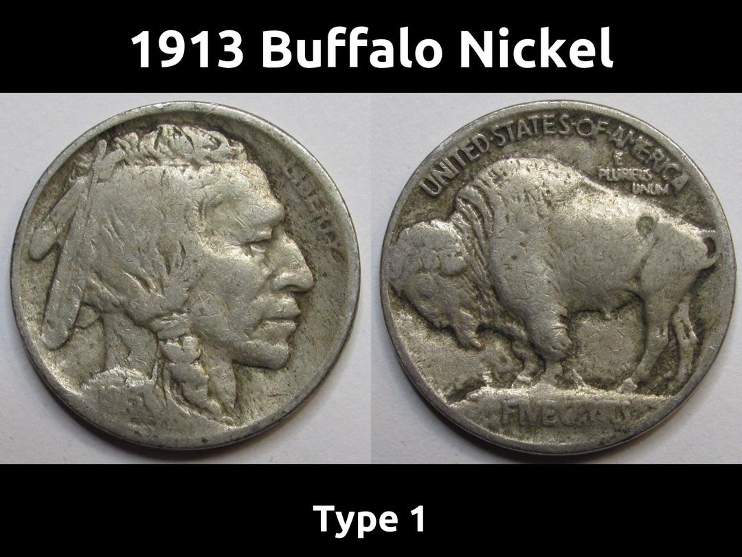 1913 Buffalo Nickel - Type 1 - Antique First Year of Issue Nickel With Raised Mound - Etsy