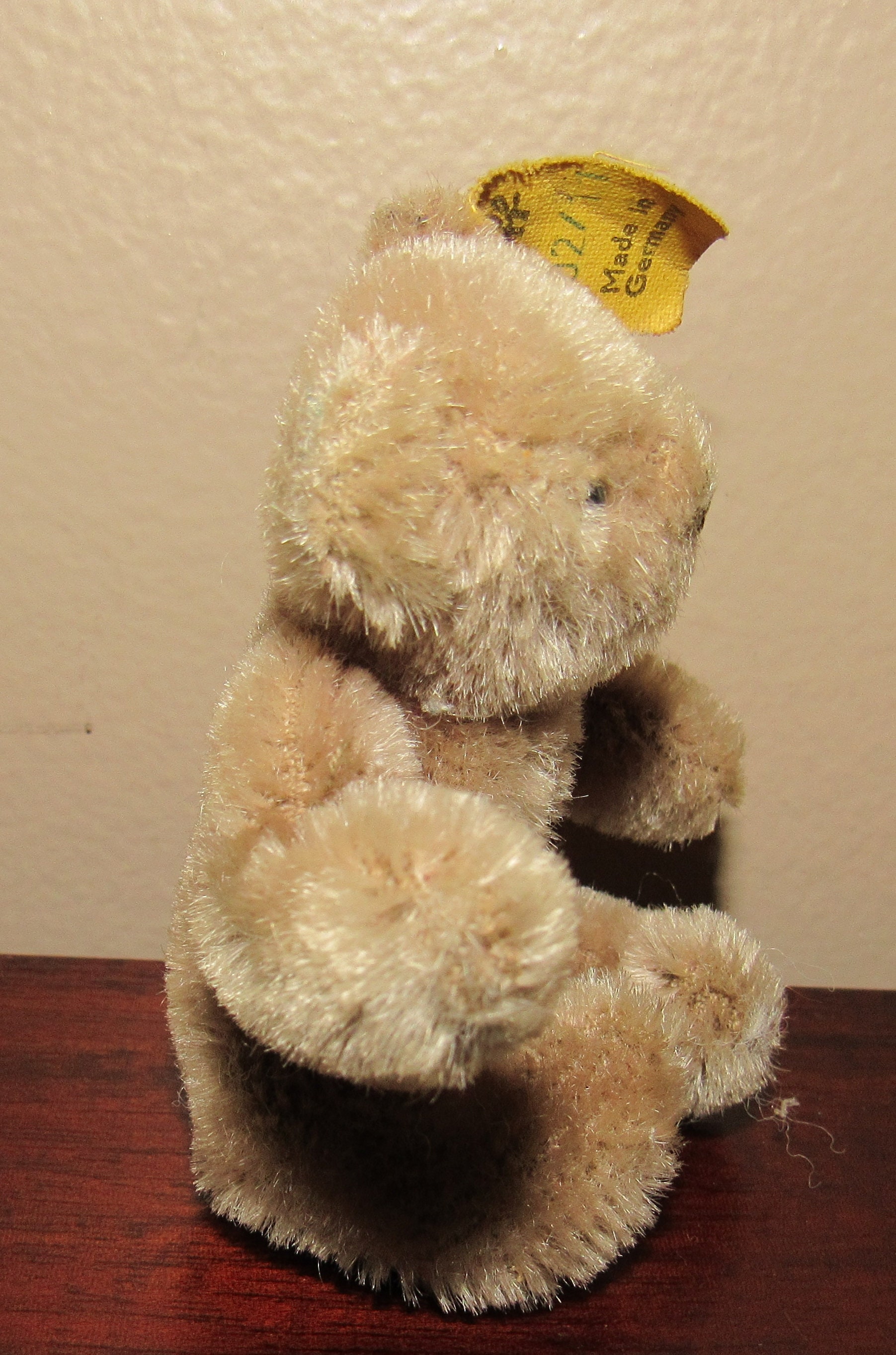 Vintage Steiff Original Script Button Miniature Grey Jointed Bear 3.5 ...