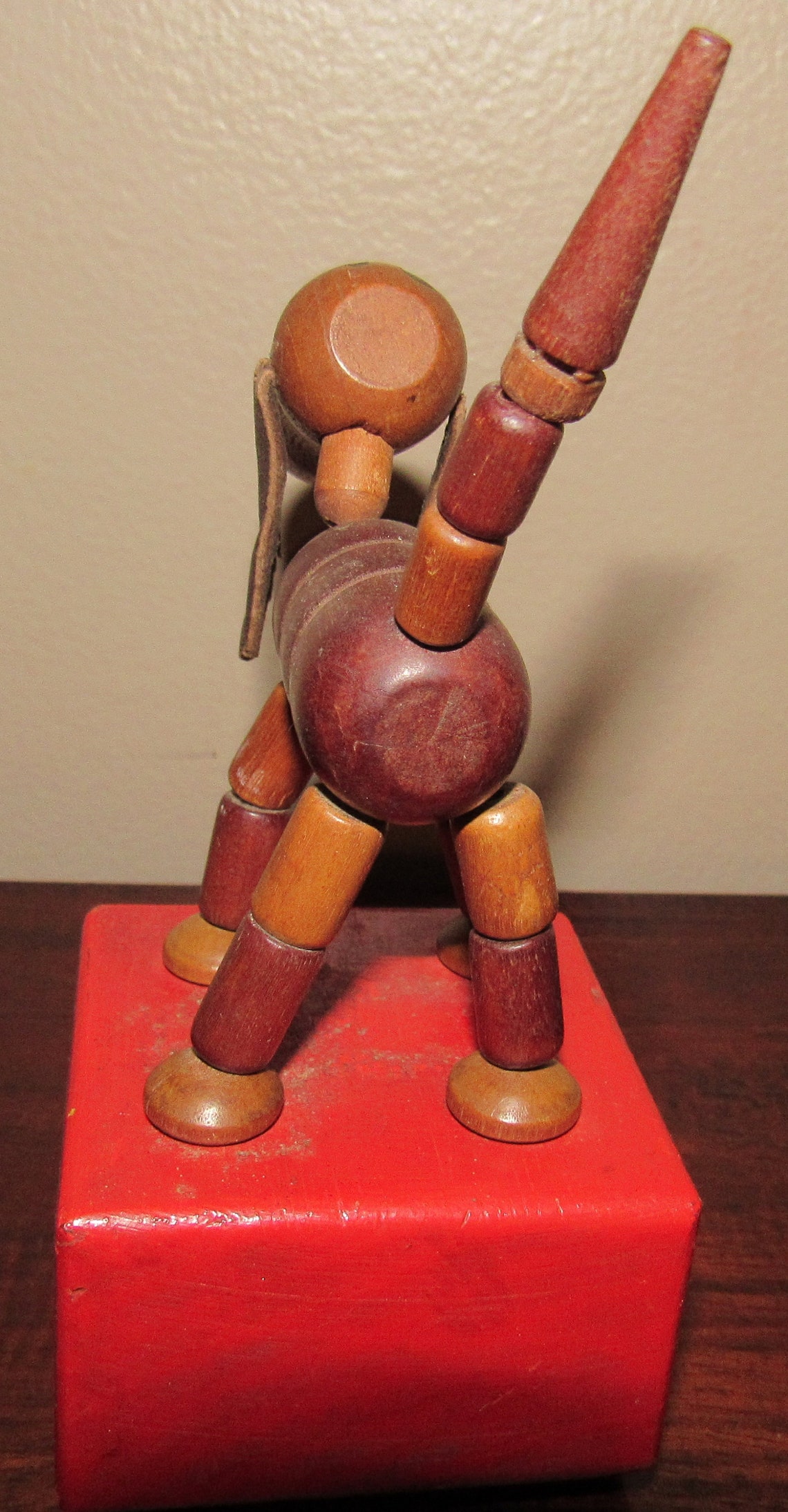 Vintage German All Wood Push Puppet Toy - Etsy