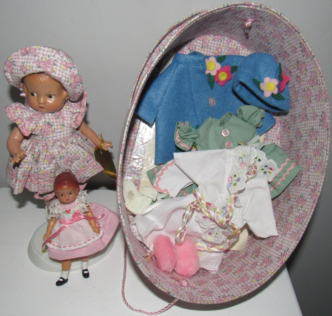 Vintage Effanbee Patsyette Hat Box W/patsyett, Wee Patsyette and ...