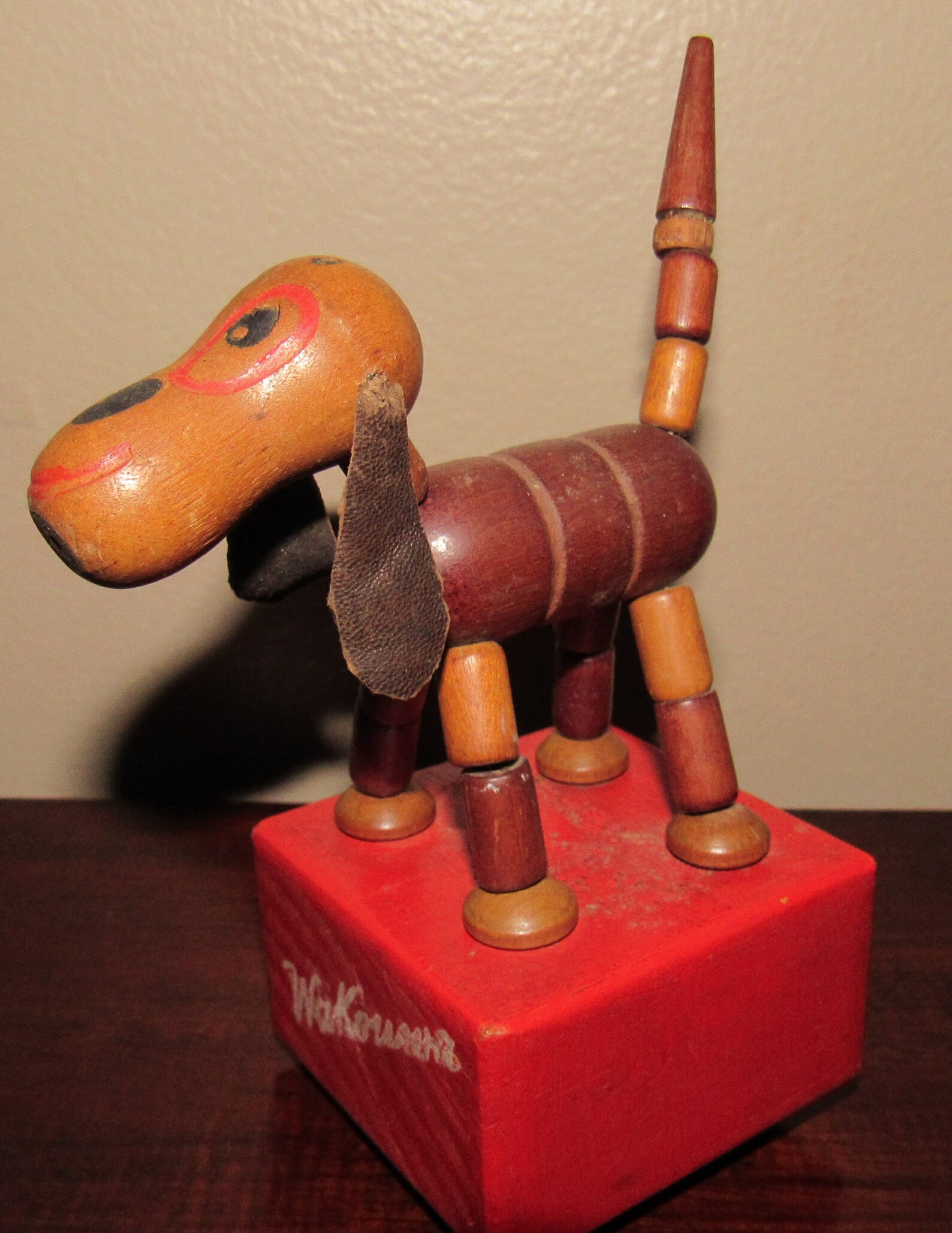 Vintage German All Wood Push Puppet Toy - Etsy