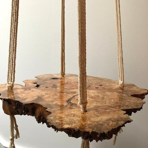 Macrame Hanging Wood Slab / Macrame Hanging Shelf - Etsy