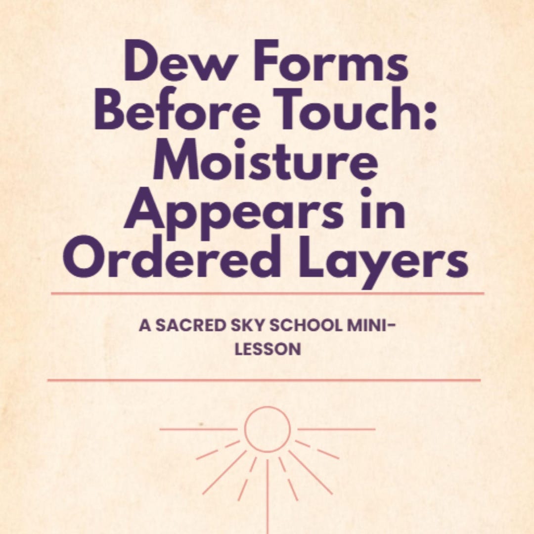 Mini Lesson 386 — Dew Forms Before Touch: Moisture Appears in Ordered ...