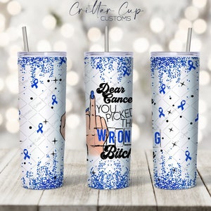 Colon Cancer Tumbler Wrap Design, Cancer Sublimation Tumbler Wrap, 20oz ...