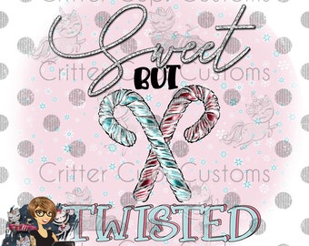 Candy Cane, Label, Sweet but Twisted, Sublimation, 20 Oz Skinny Tumbler ...