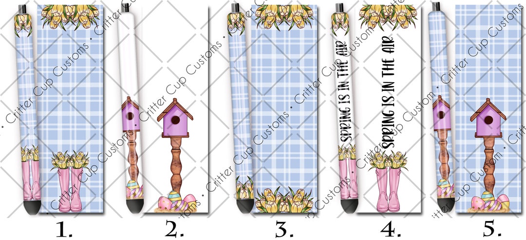 Spring Pen Wrap Design "spring is in the Air" Epoxy Glitter Pen Wrap ...