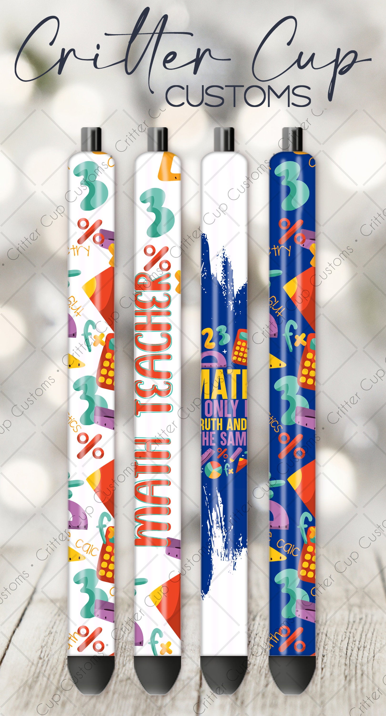 Math Teacher, Epoxy Glitter Pen Wrap Design, Digital Download, PNG - Etsy