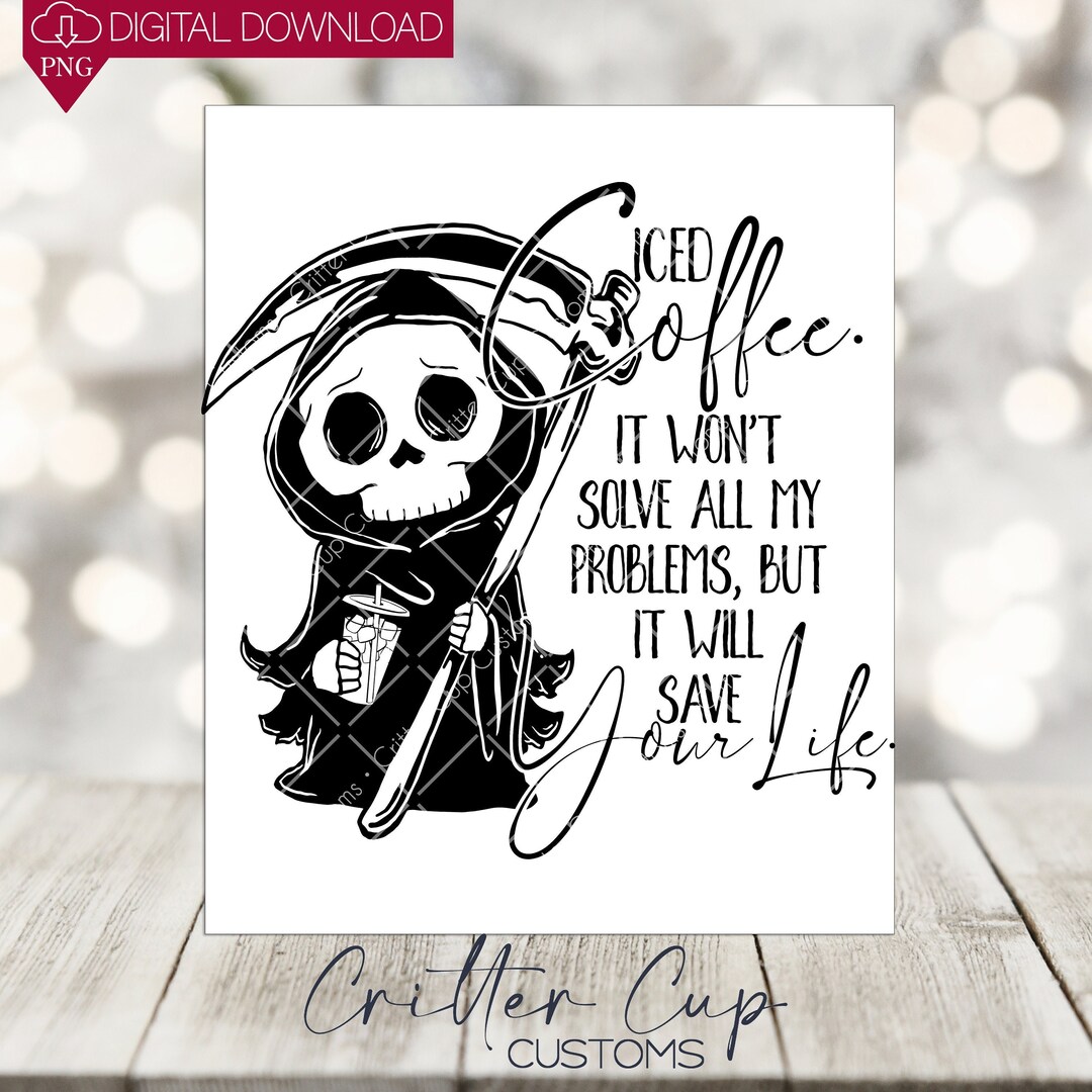 Iced Coffee Png, Skeleton Iced Coffee PNG, Sublimation Png - Etsy